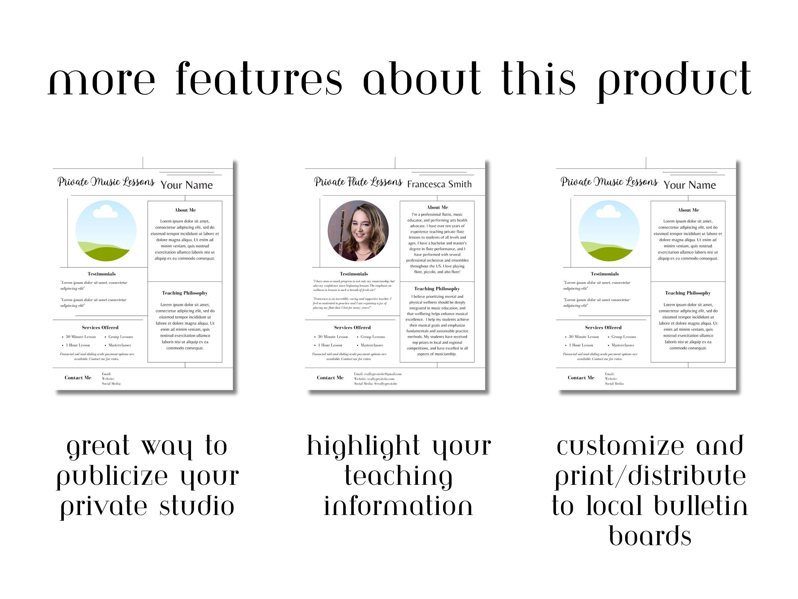 Music Teacher Private Lessons Flyer Template | Advertise Your Private ...