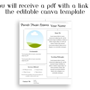 Music Teacher Private Lessons Flyer Template | Advertise Your Private ...