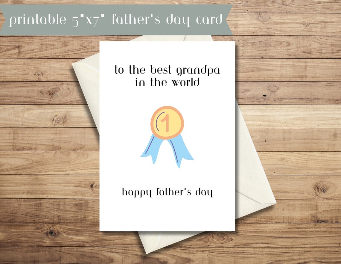 Father's Day Card for Grandpa Printable Gift for Grandpa - Etsy