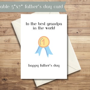 Father's Day Card for Grandpa Printable | Gift for Grandpa | Digital ...