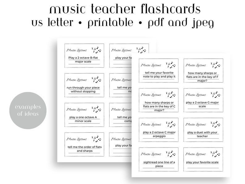 Printable Flashcards for Music Teachers | Music Lessons Digital ...