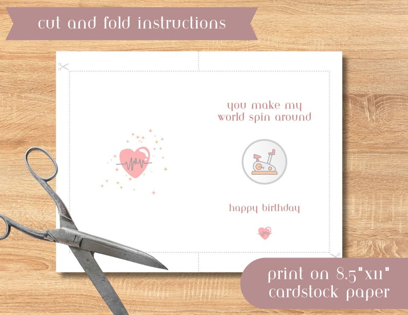Printable Birthday Card for Spin Class Lovers | Romantic Birthday ...