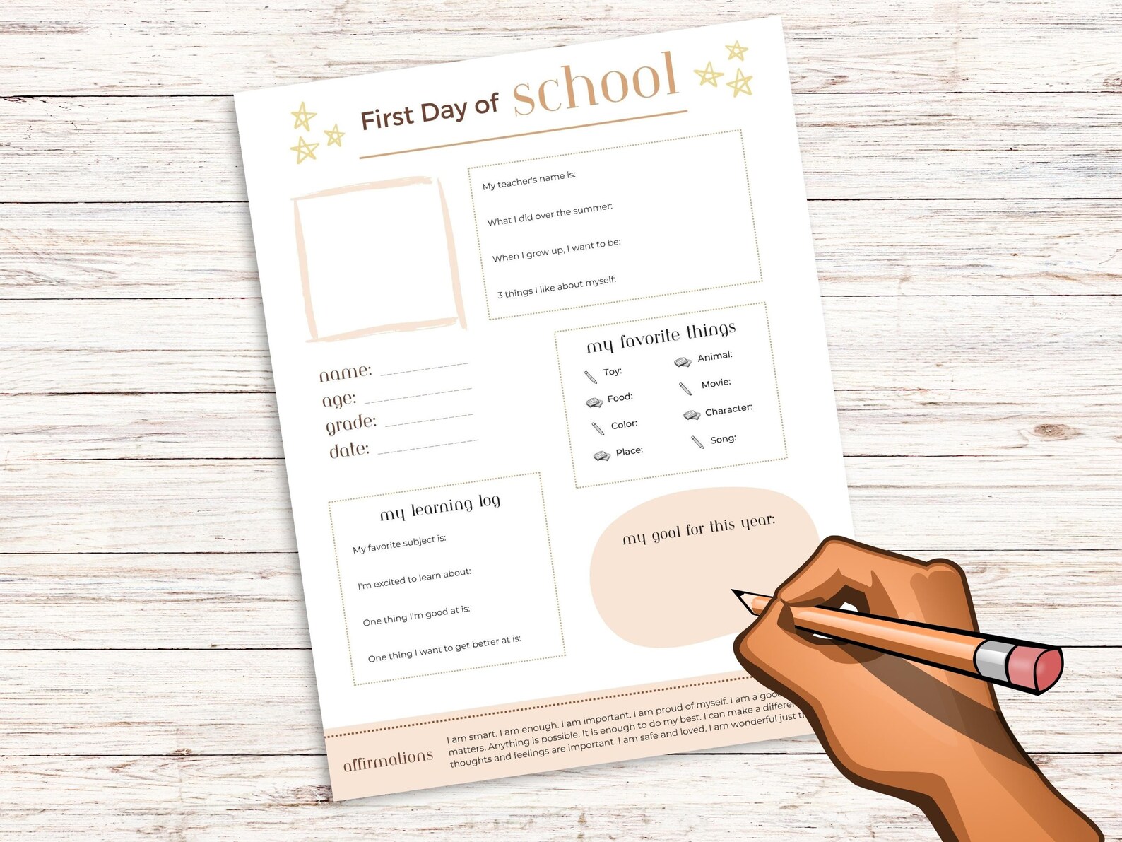 Classroom Introductions Printable Back to School Printable and ...