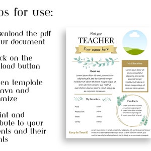 Meet Your Teacher Digital Flyer and Poster Templates | Editable and ...
