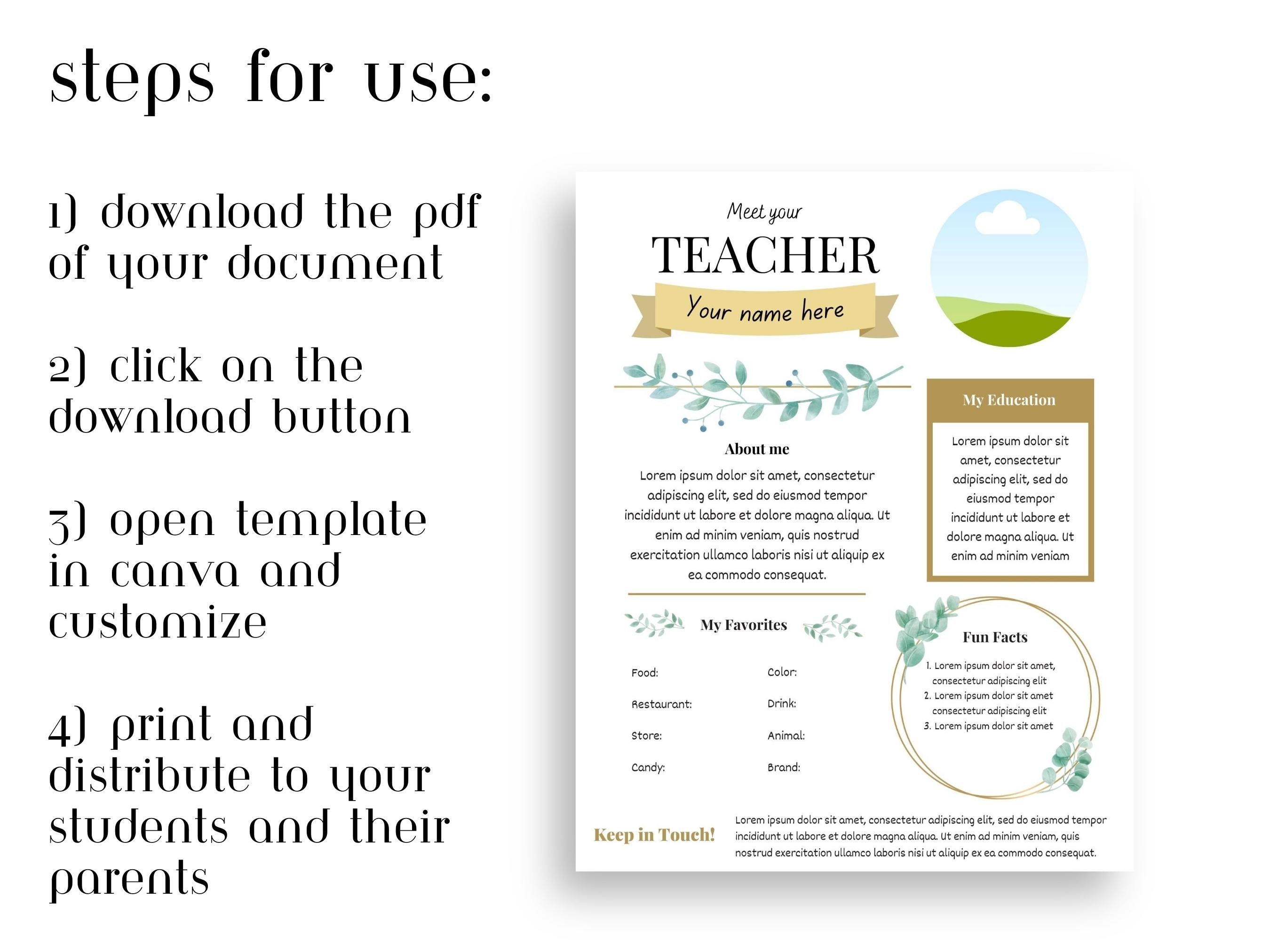 Meet Your Teacher Digital Flyer and Poster Templates Editable and ...