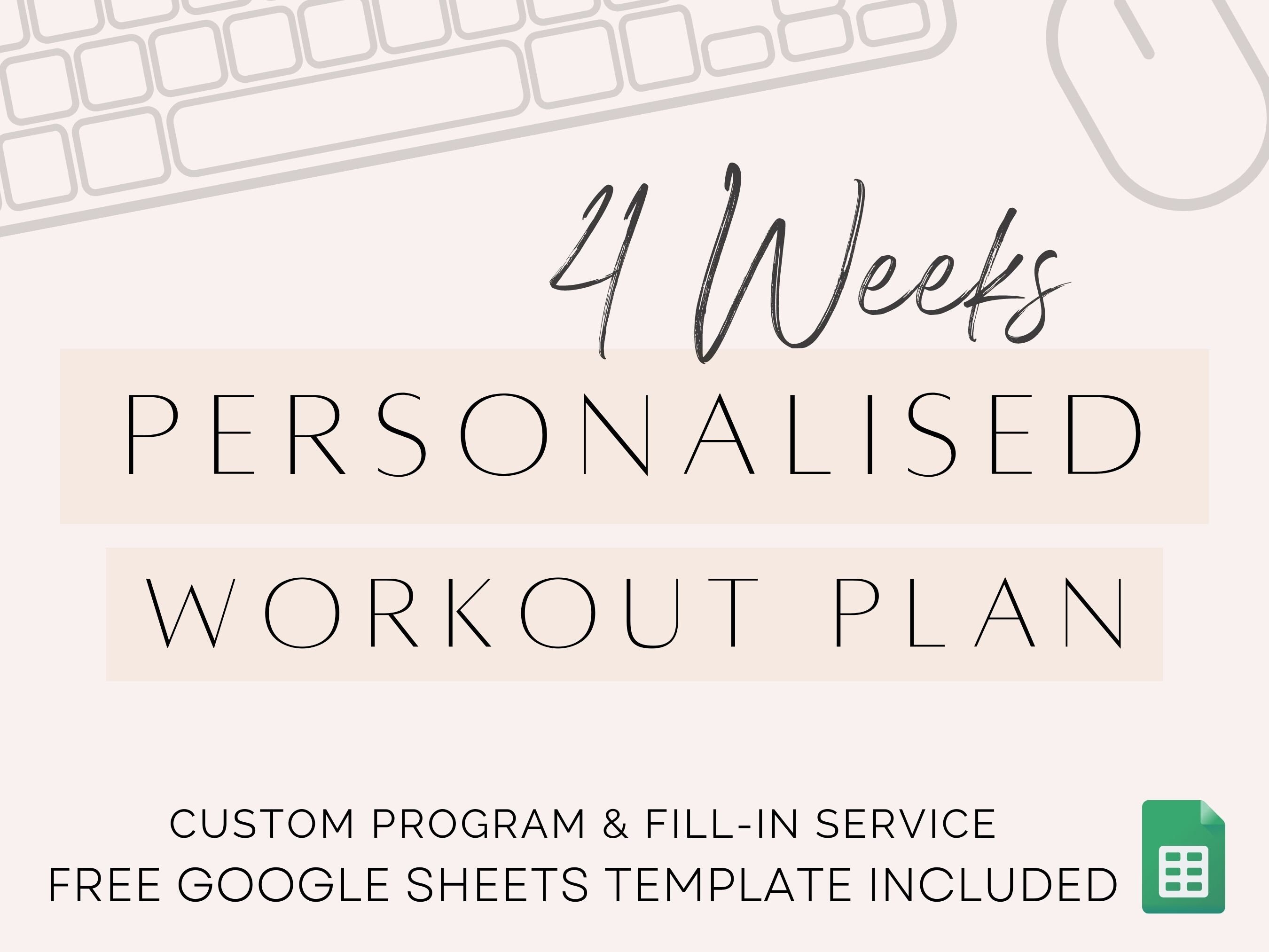 Personalised Workout Plan & Free Workout Planner Google Sheets Template ...