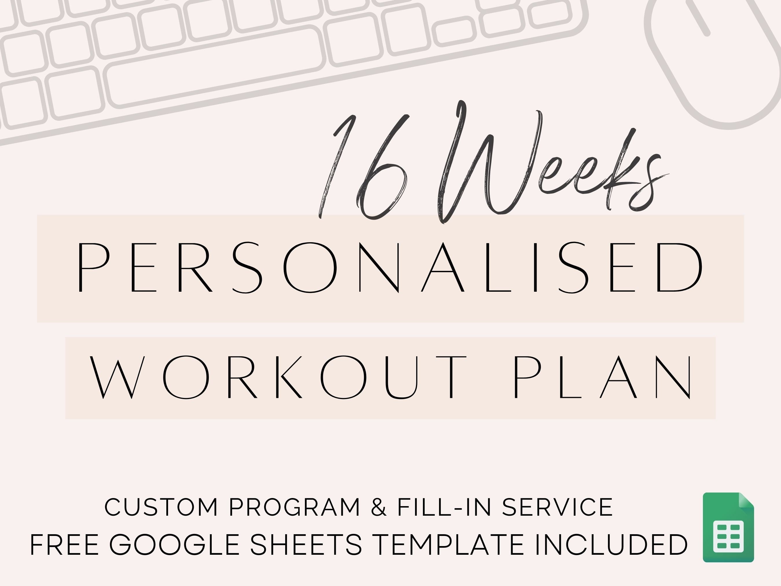 Personalised Workout Plan & Free Workout Planner Google Sheets Template ...