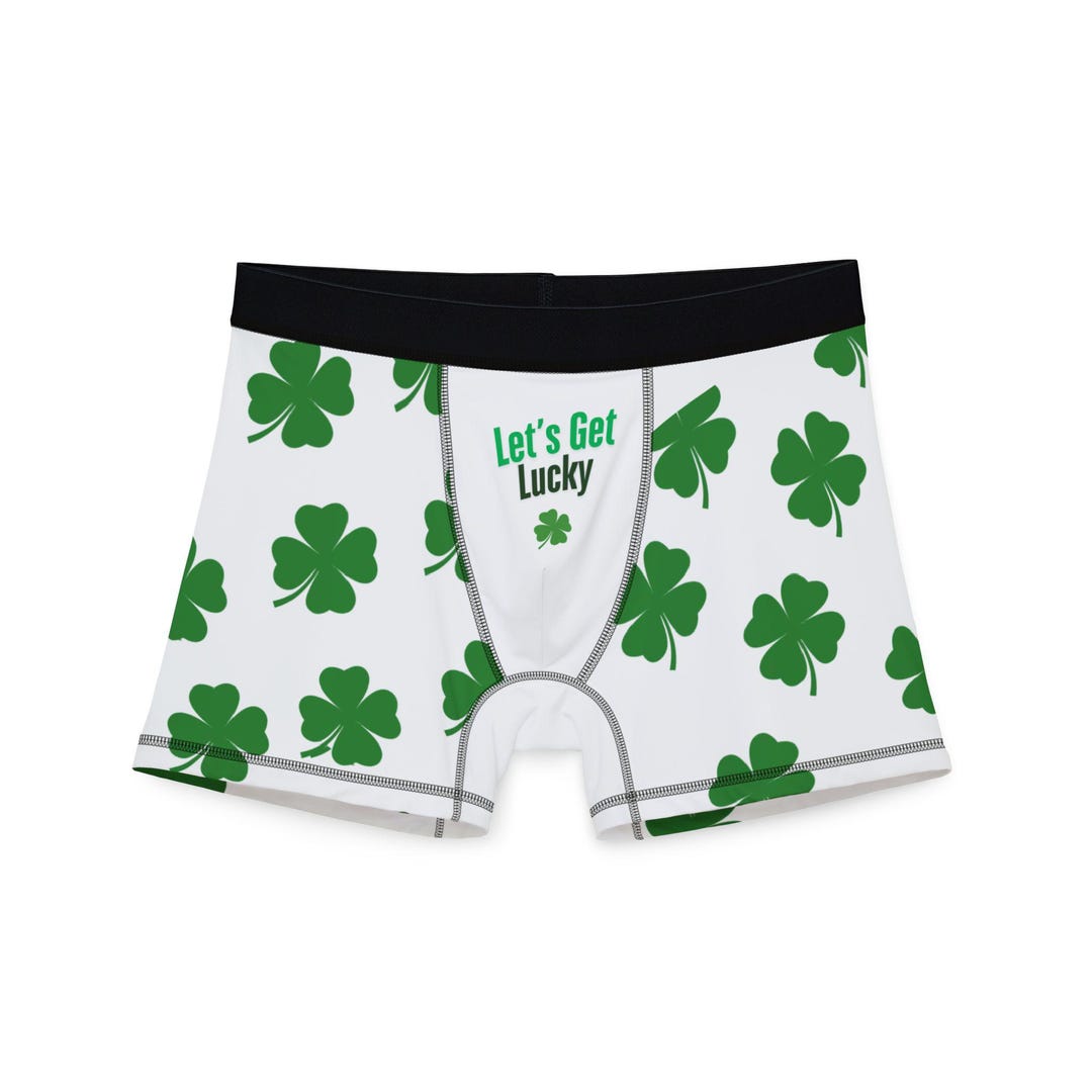 St. Patrick's Day Boxers - Let's Get Lucky Shamrock Men's Underwear ...