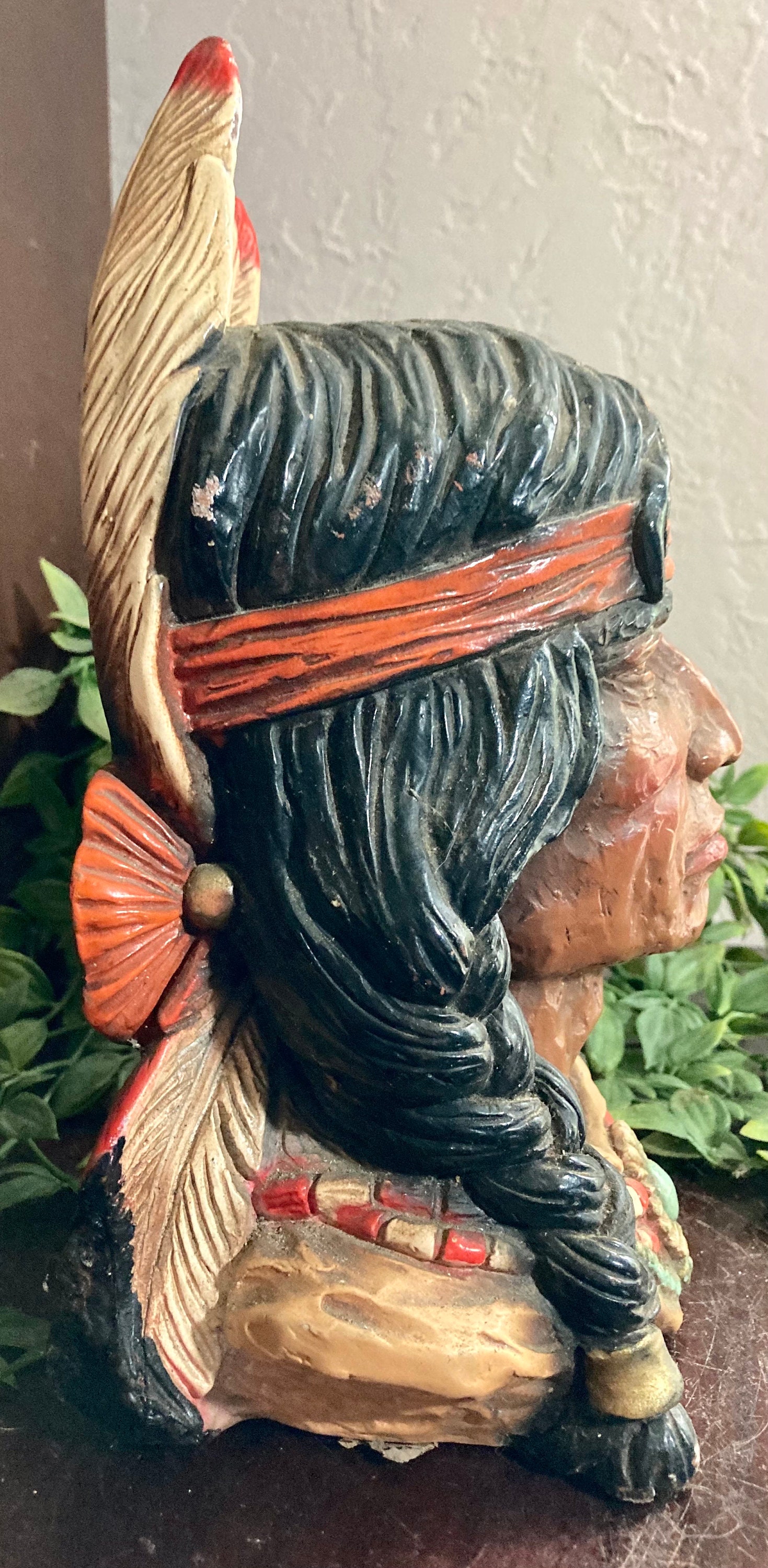 Universal Statuary Kendrick Native American Indian Statue 1966 Bookend ...
