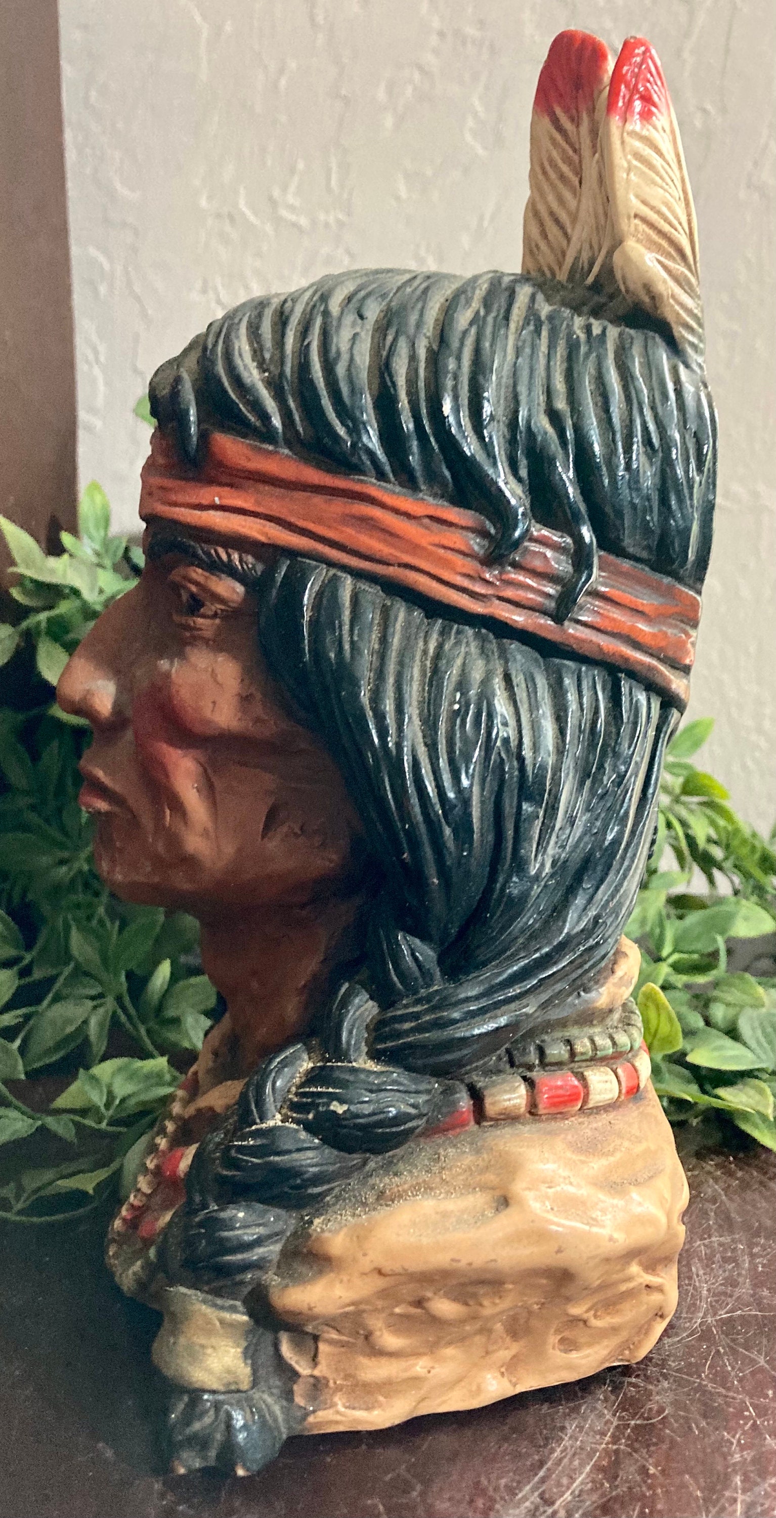 Universal Statuary Kendrick Native American Indian Statue 1966 Bookend ...