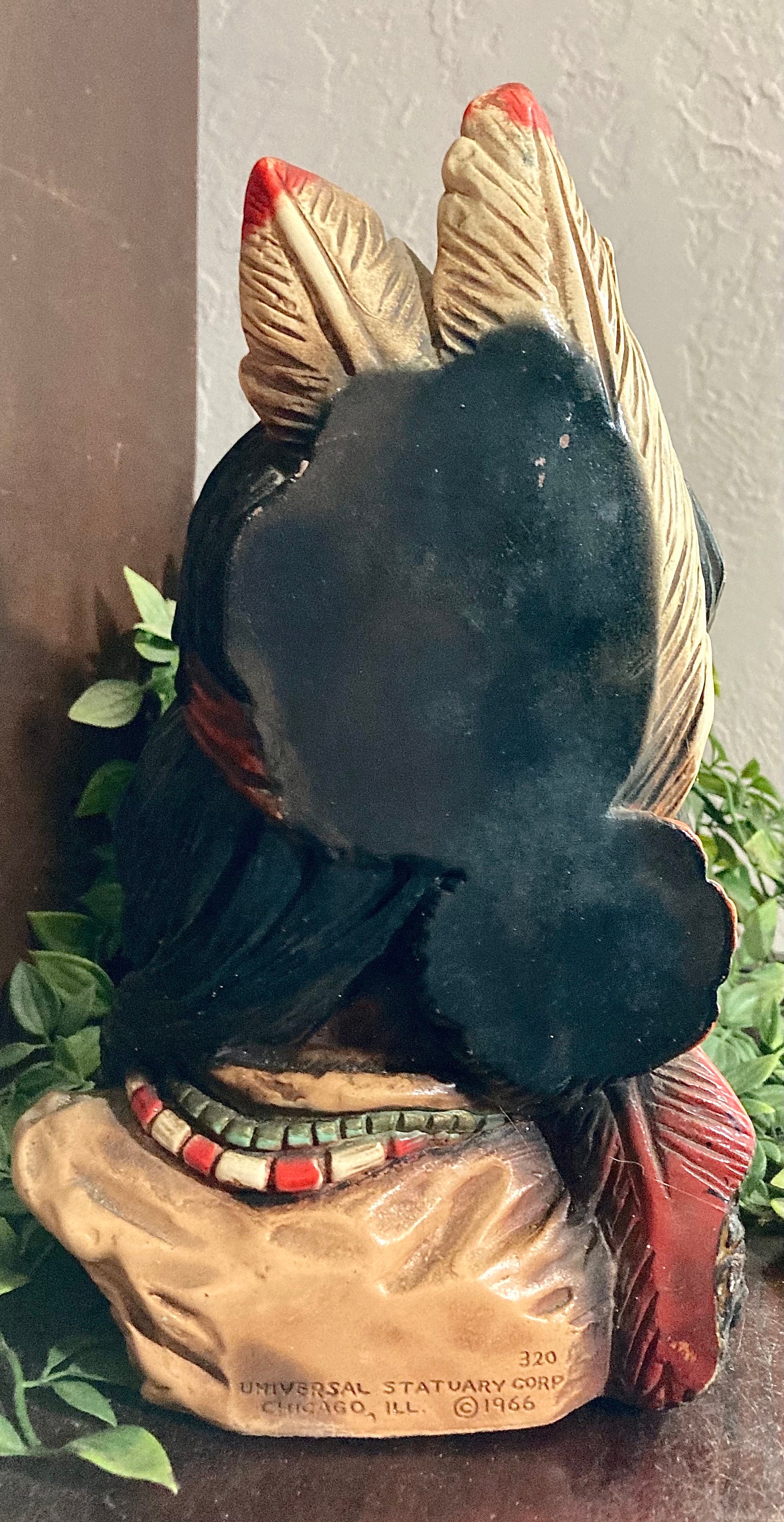 Universal Statuary Kendrick Native American Indian Statue 1966 Bookend ...