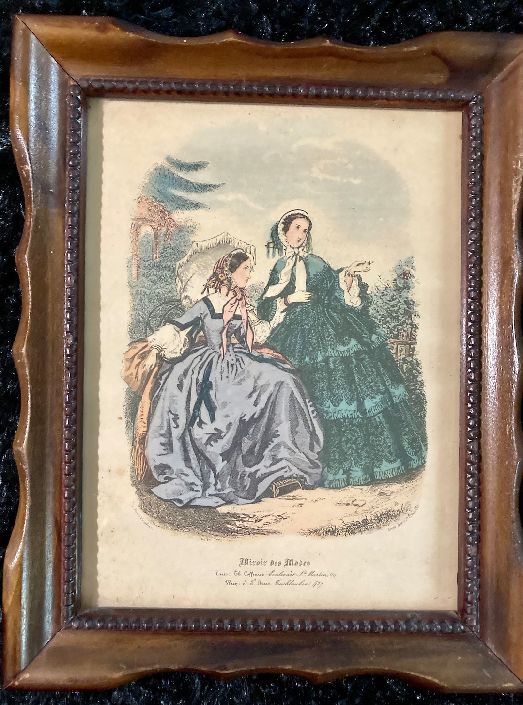 Vintage Miroir Des Modes Fashion Print With Wood Frame - Etsy