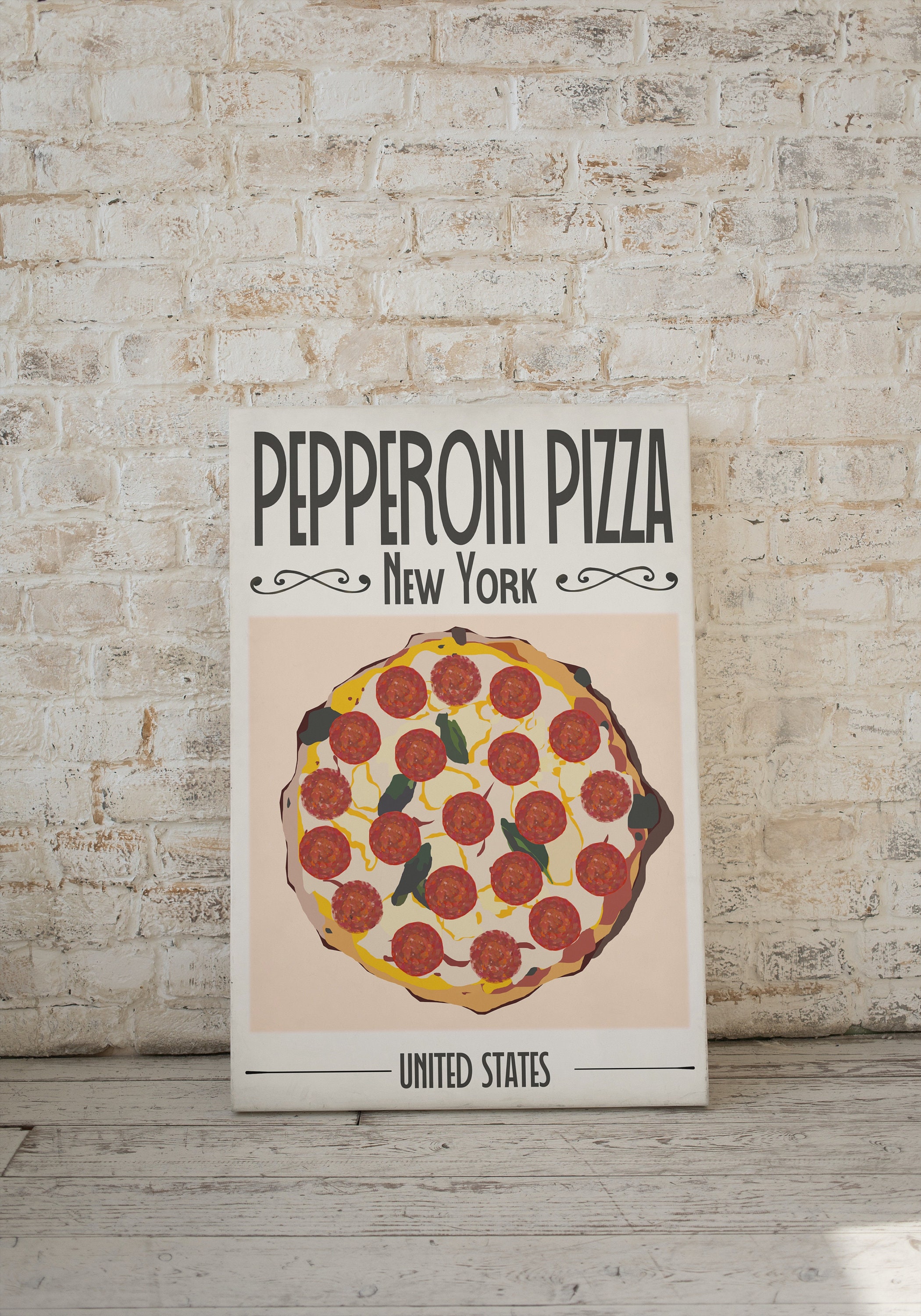Pepperoni Pizza Wall Art Pizza Poster Pizza Decor Pizza - Etsy