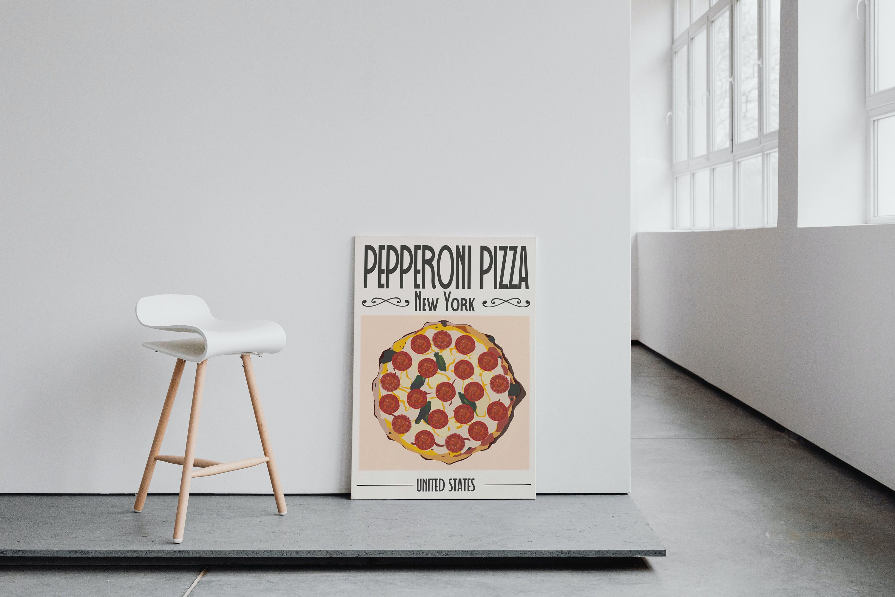 Pepperoni Pizza Wall Art Pizza Poster Pizza Decor Pizza - Etsy