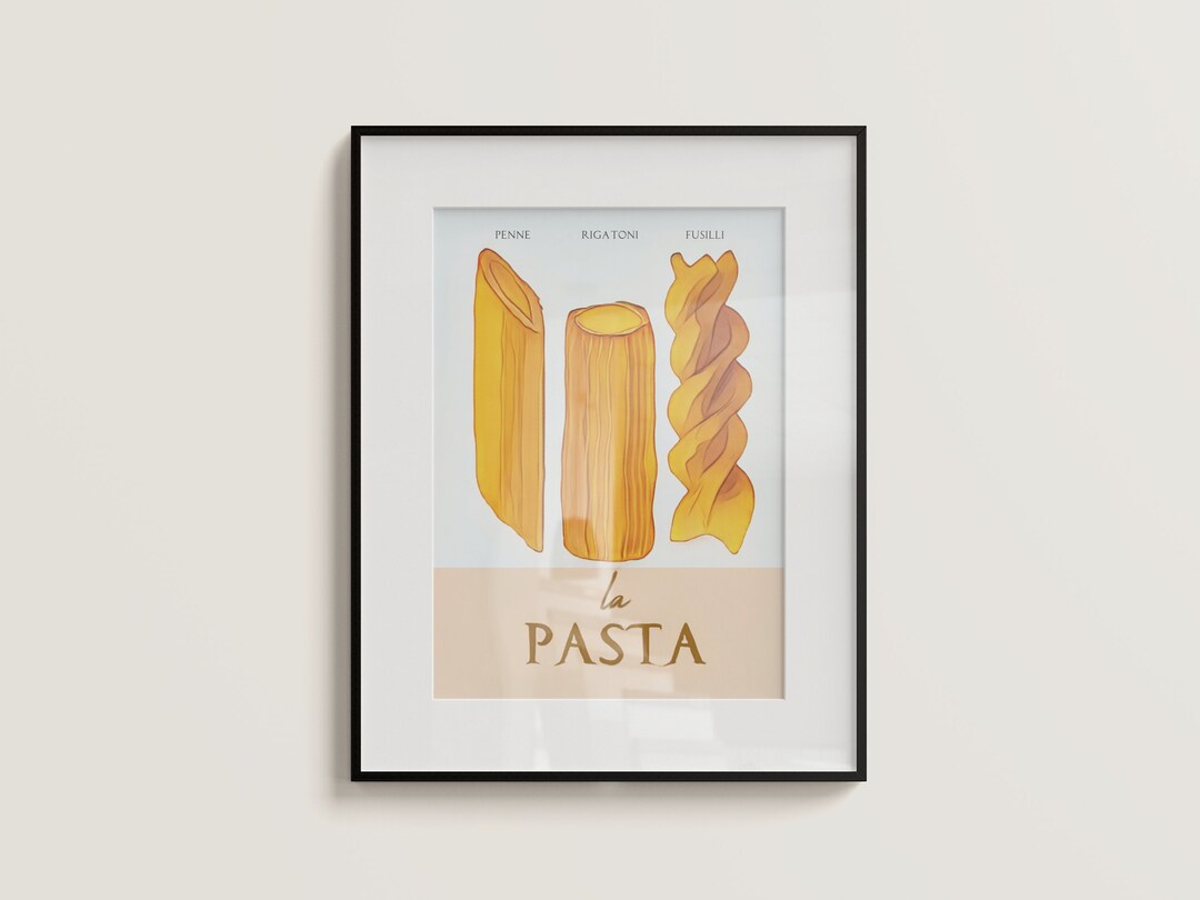 Pasta Print, Pasta Poster, Food Print, Kitchen Art Poster, Italian ...
