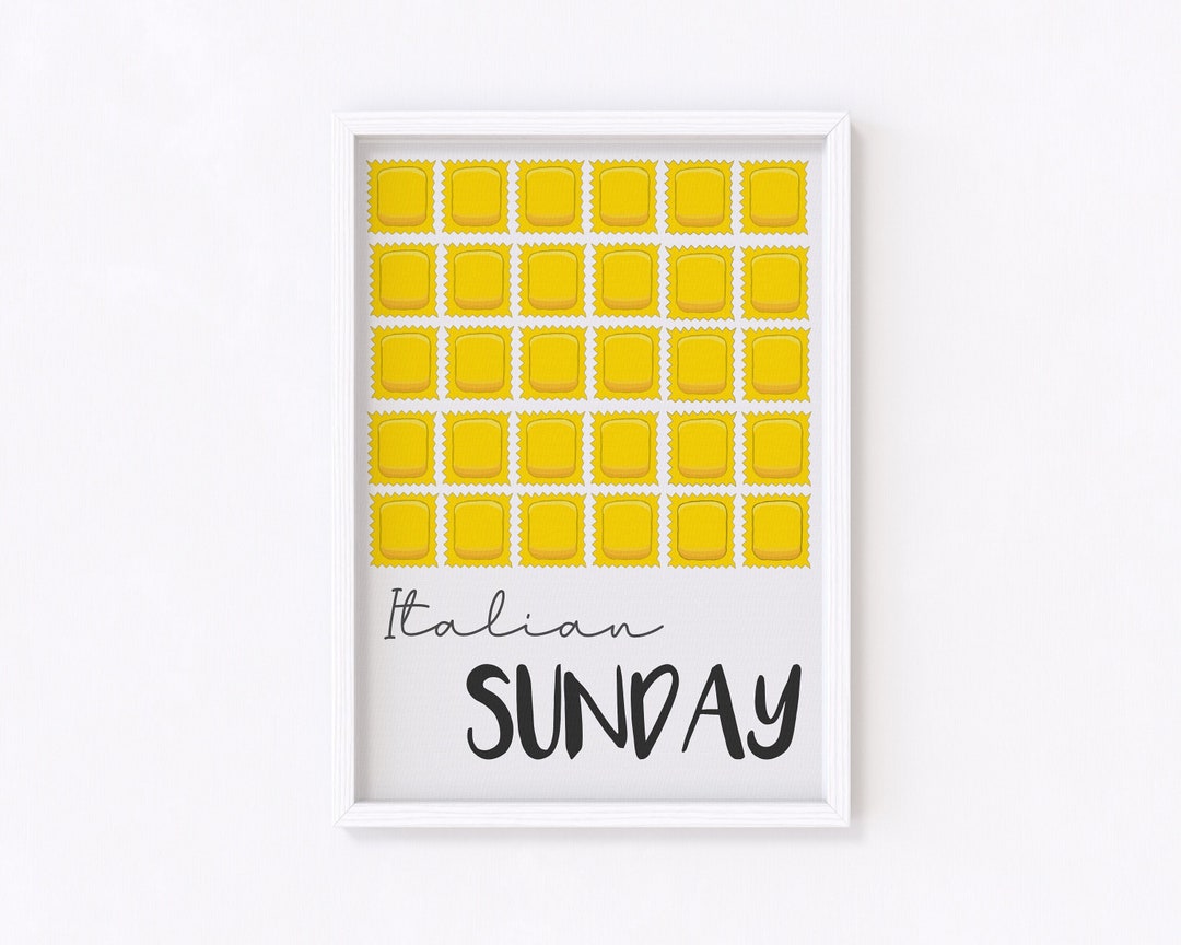 Pasta Poster, Pasta Print, Ravioli Wall Art, Ravioli Art Print, Pasta ...