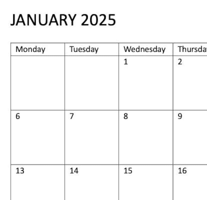 2025 Planner / Diary Template for Remarkable 2 Tablet (PDF), Clean ...