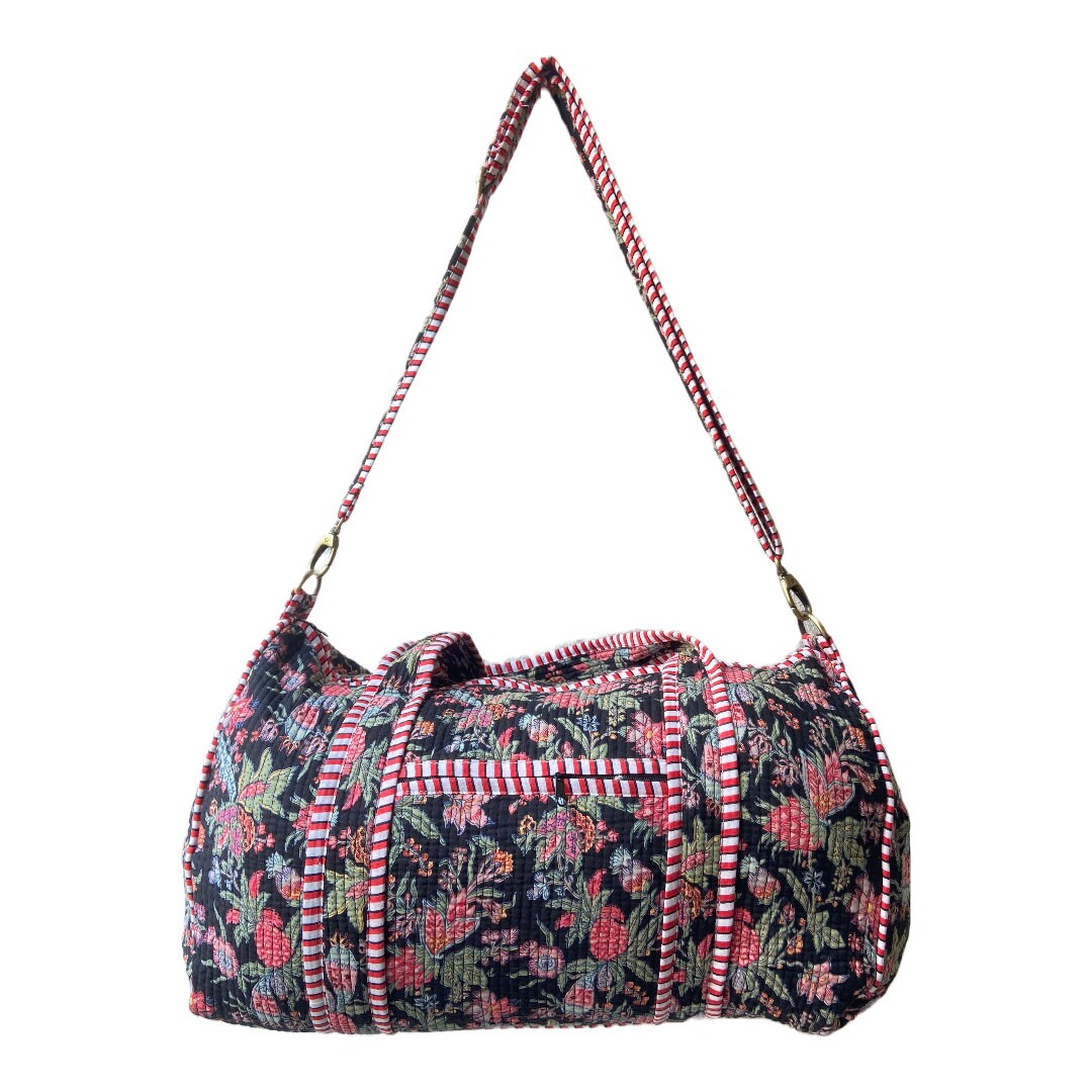 Large Printed Travel Bag, Quilted Duffle Bag, Handmade Shopping Bag ...