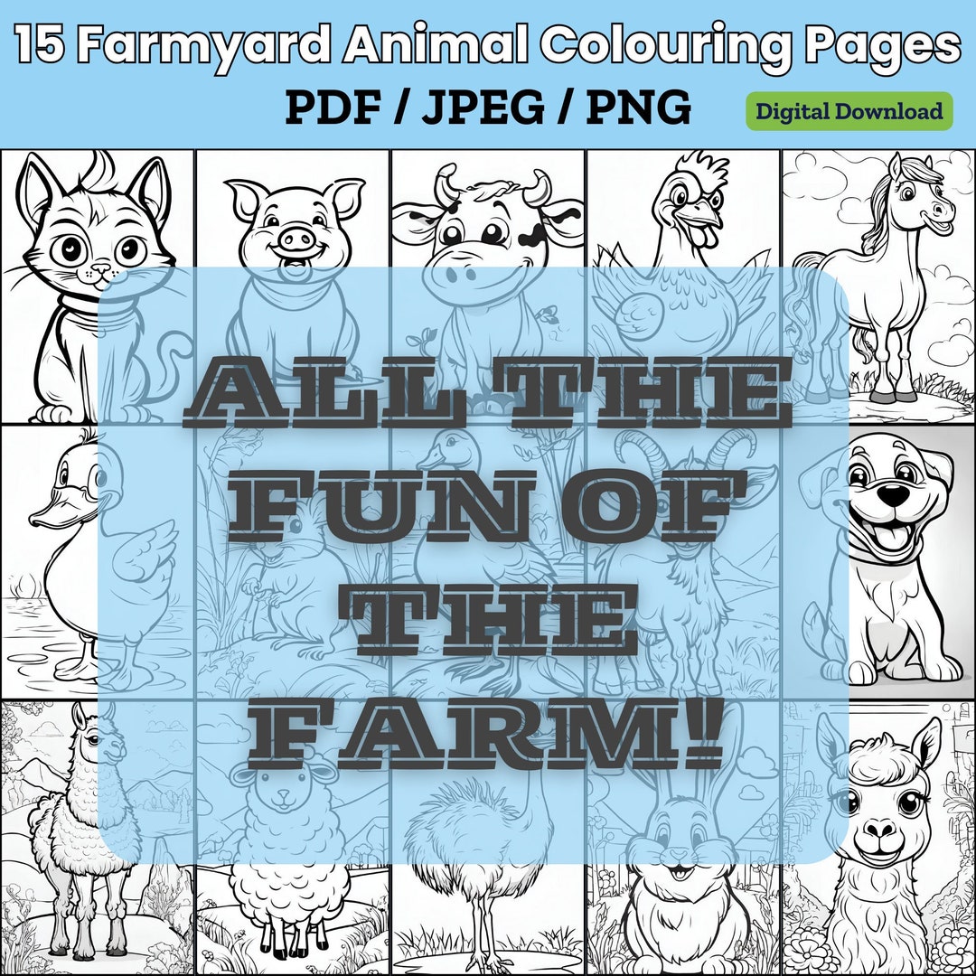 15 Farm Animal Colouring Sheets for Primary Schools Instant Download - Etsy