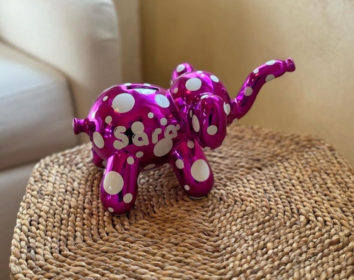 Balloon Elephant Money Bank, Elephant Piggy Bank, Elephant Ceramic ...