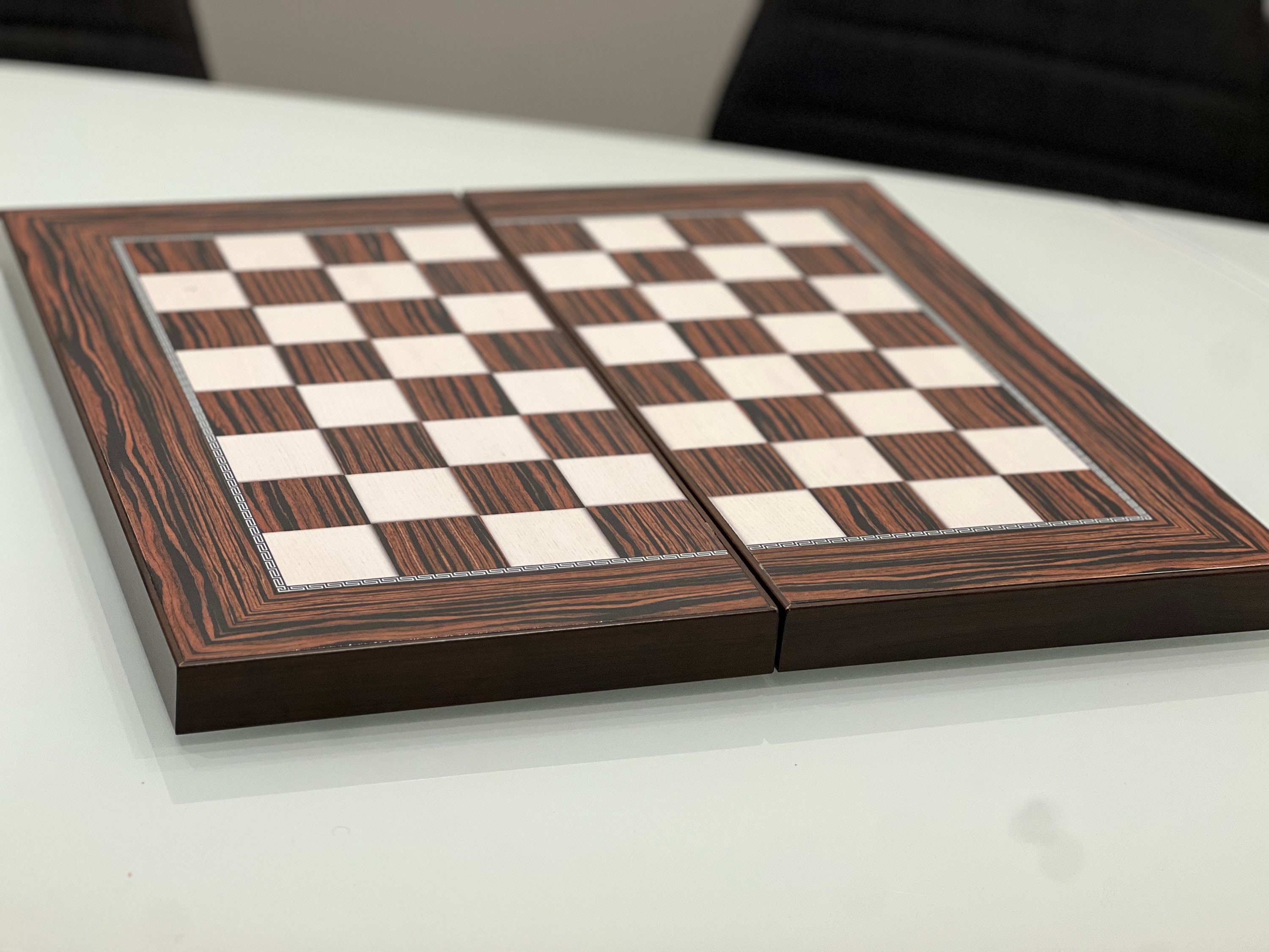 Custom Backgammon Game Set & Chessboard, Personalized Travel Wooden ...