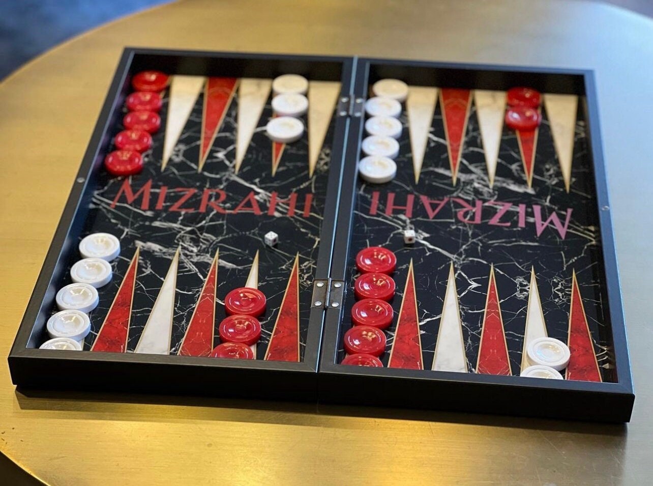 Custom Backgammon Game Set & Chessboard, Personalized Travel Wooden ...