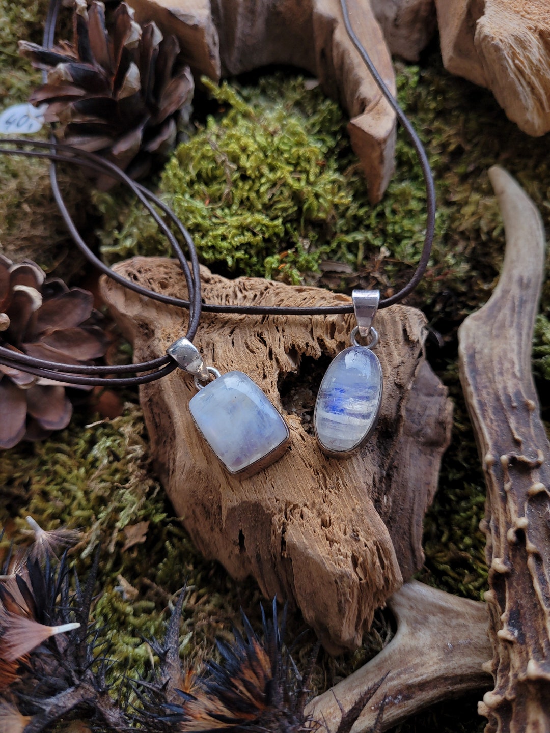 Beautiful Real Moonstone Necklace in 925 Silver Setting - Jewelry ...