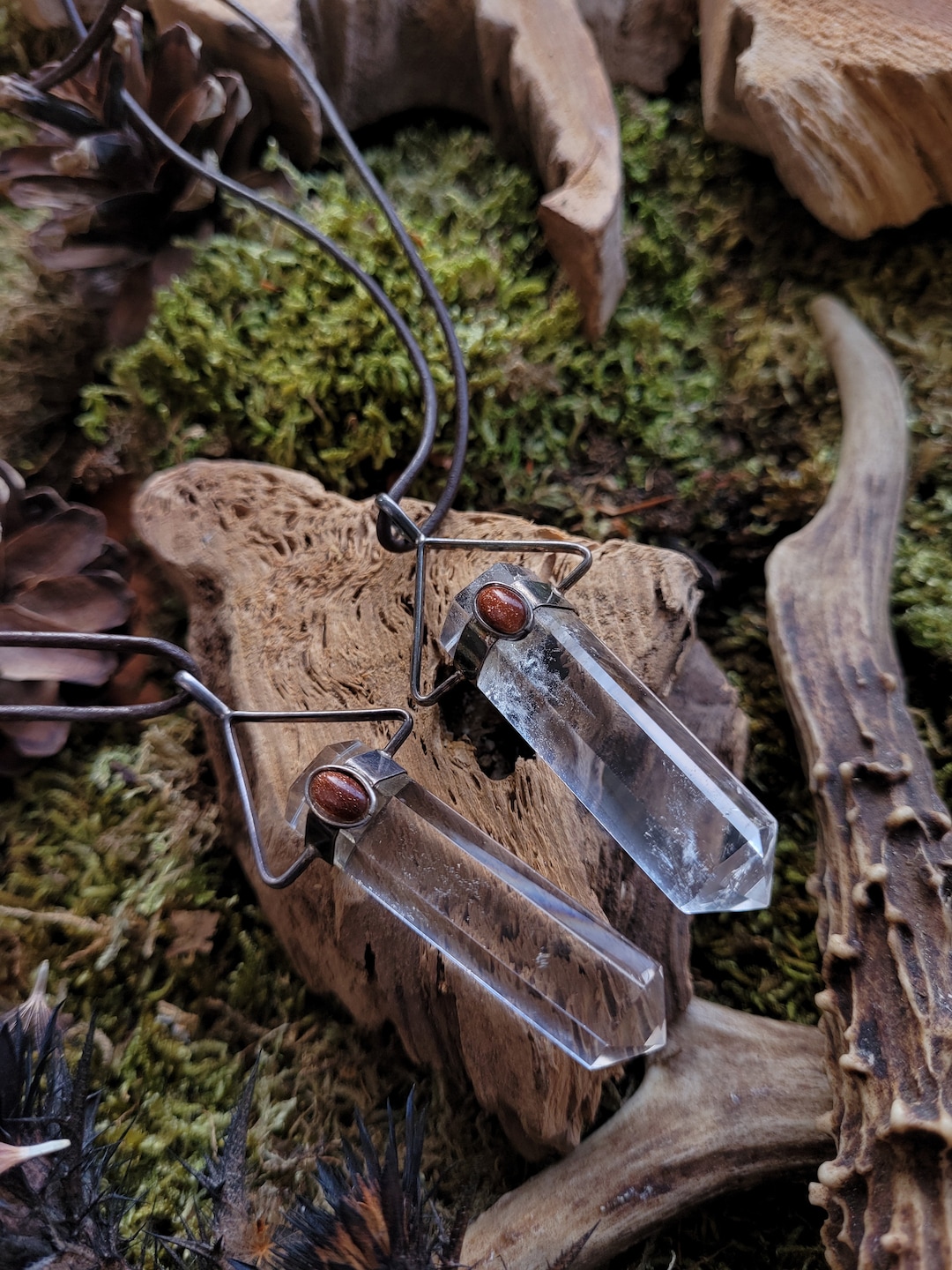 Beautiful Rock Crystal Necklace in 925 Silver Setting - Jewelry Jewelry ...