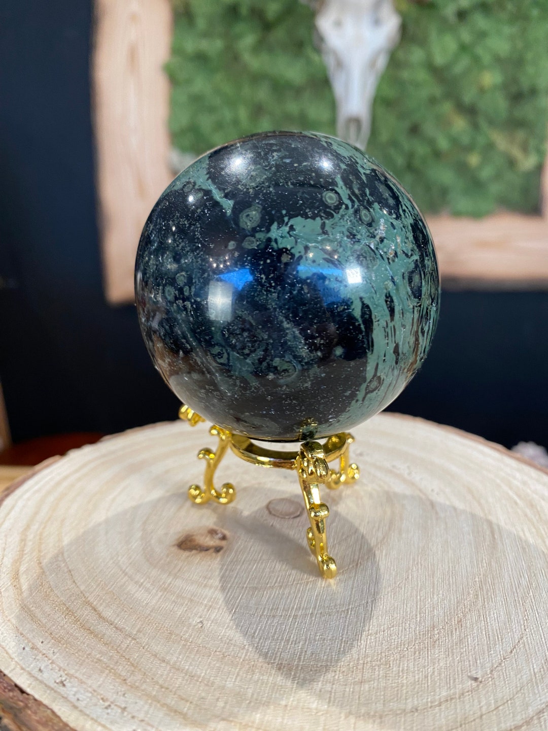 Eldarite Ball With Stand Healing Crystals Crystal Gemstone Minerals ...