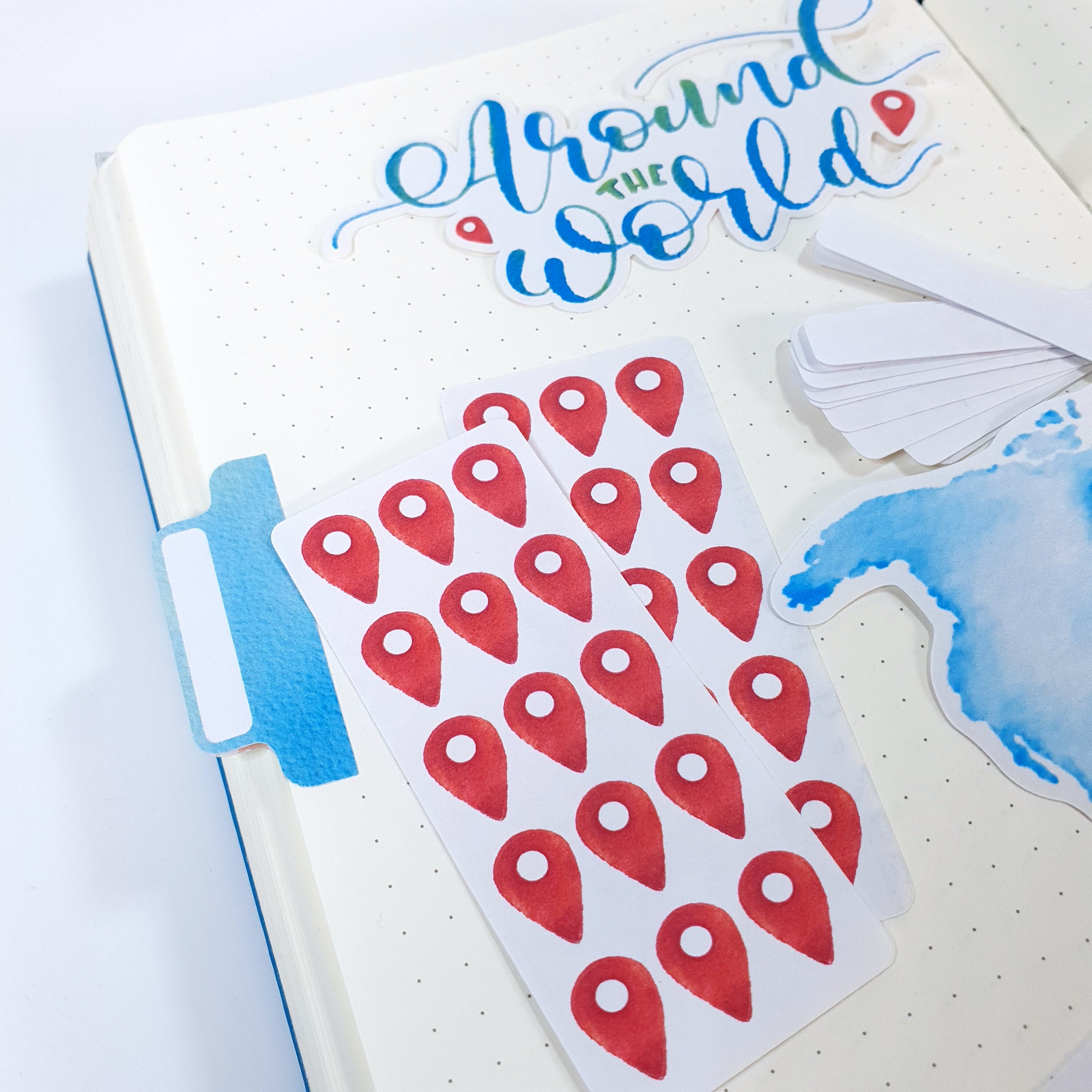 WORLD MAP STICKERS. Ann Friks Handmade Stickers. Traveling Notebook ...