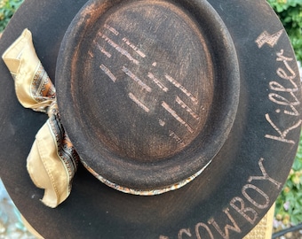 Custom Burned Hat - Barbed Wire - Large - Etsy