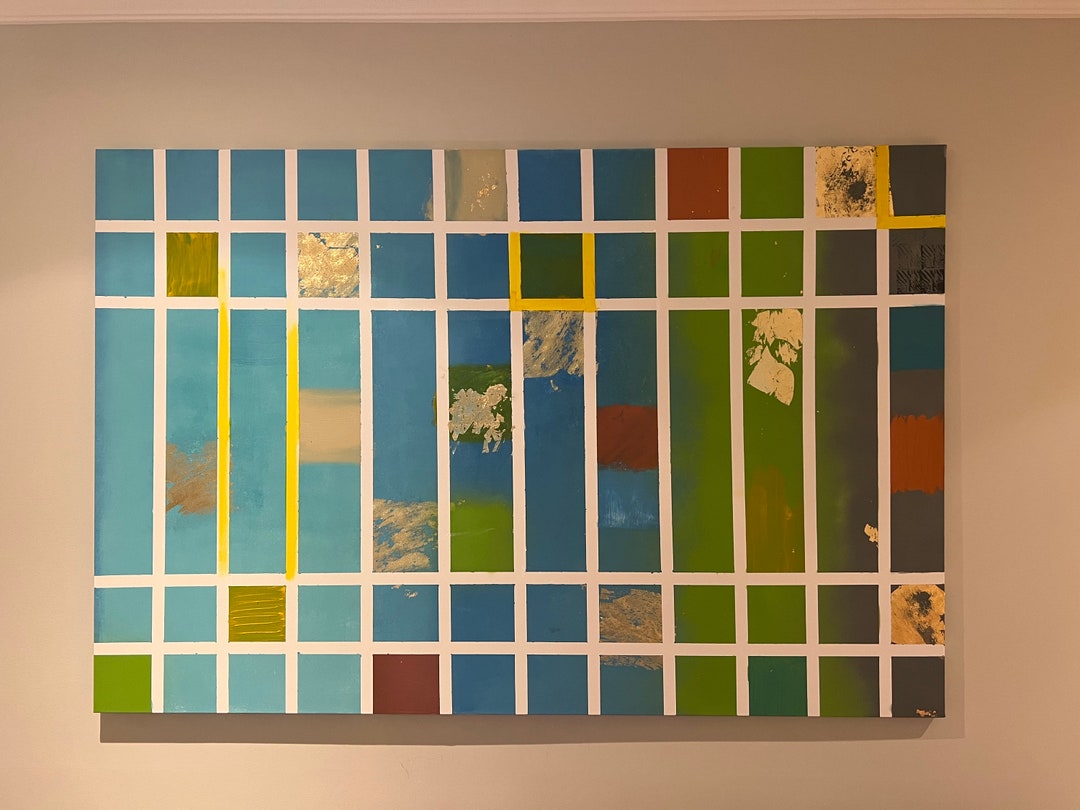 GRID PAINTING, ACRYLIC Grid Art, Colorful Painting, Abstract Grid Art ...