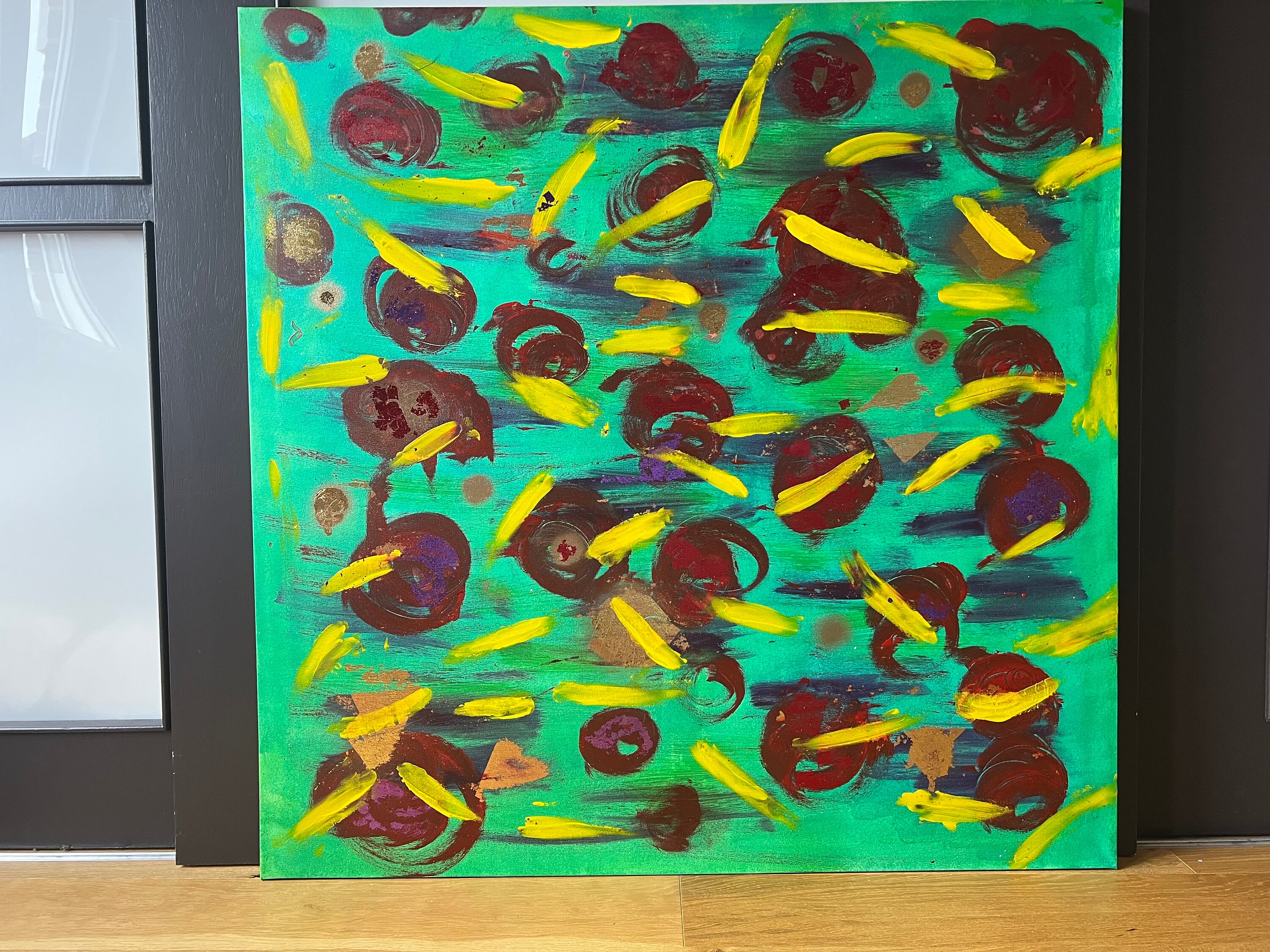 YELLOW FISH WALL Art, Colourful Abstract Art, Original Wall Art, Hand ...