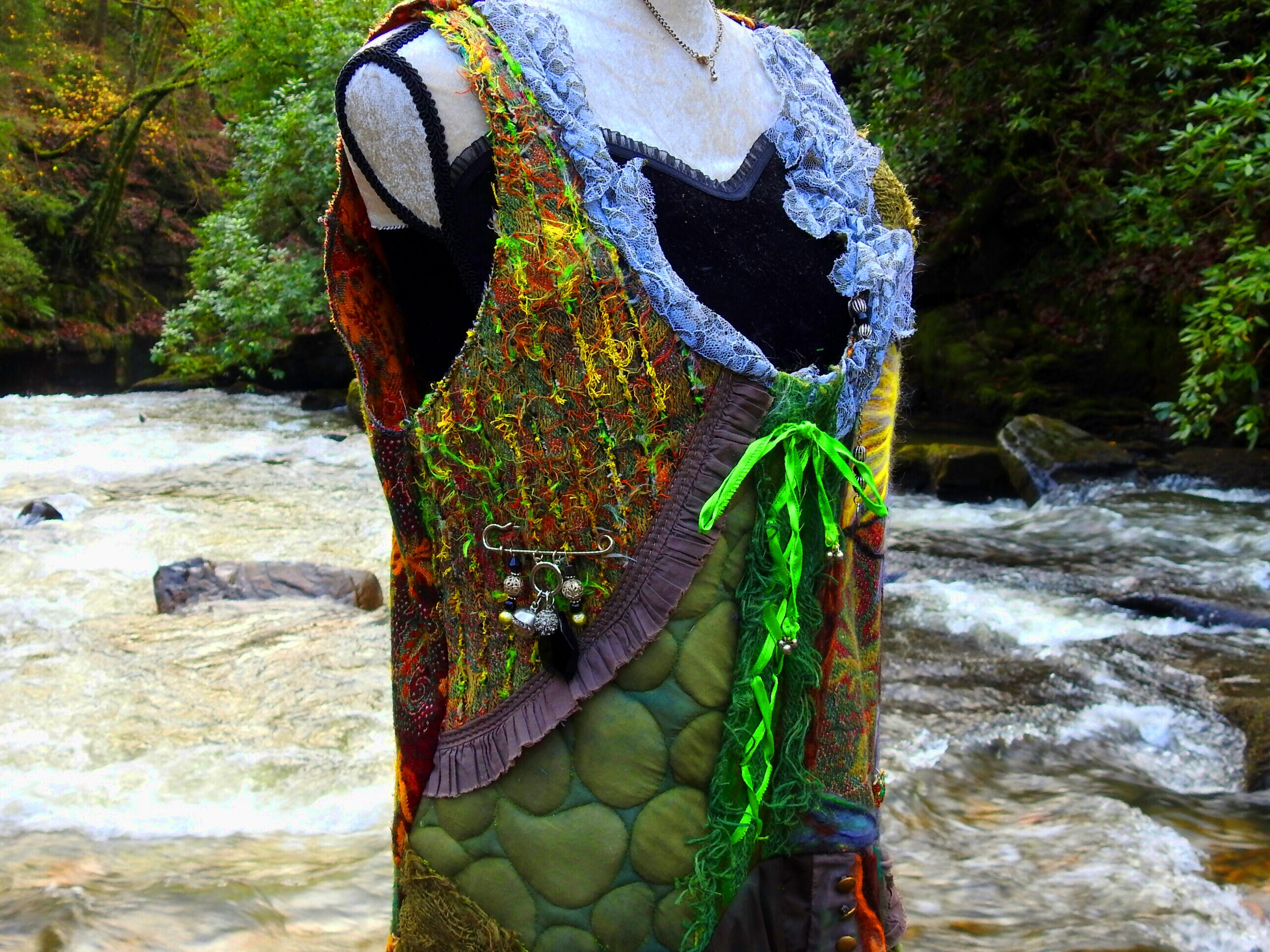 Woodland Wedding Dress, Forest Wedding, Green Festival Dress, Samhain ...