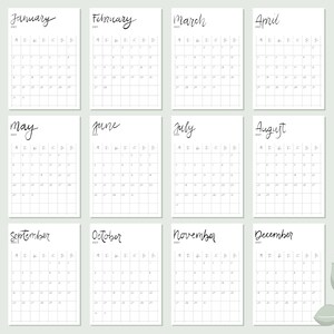 Printable Digital Calendar 2023 | Monthly Planner 2023 | Minimalistic ...