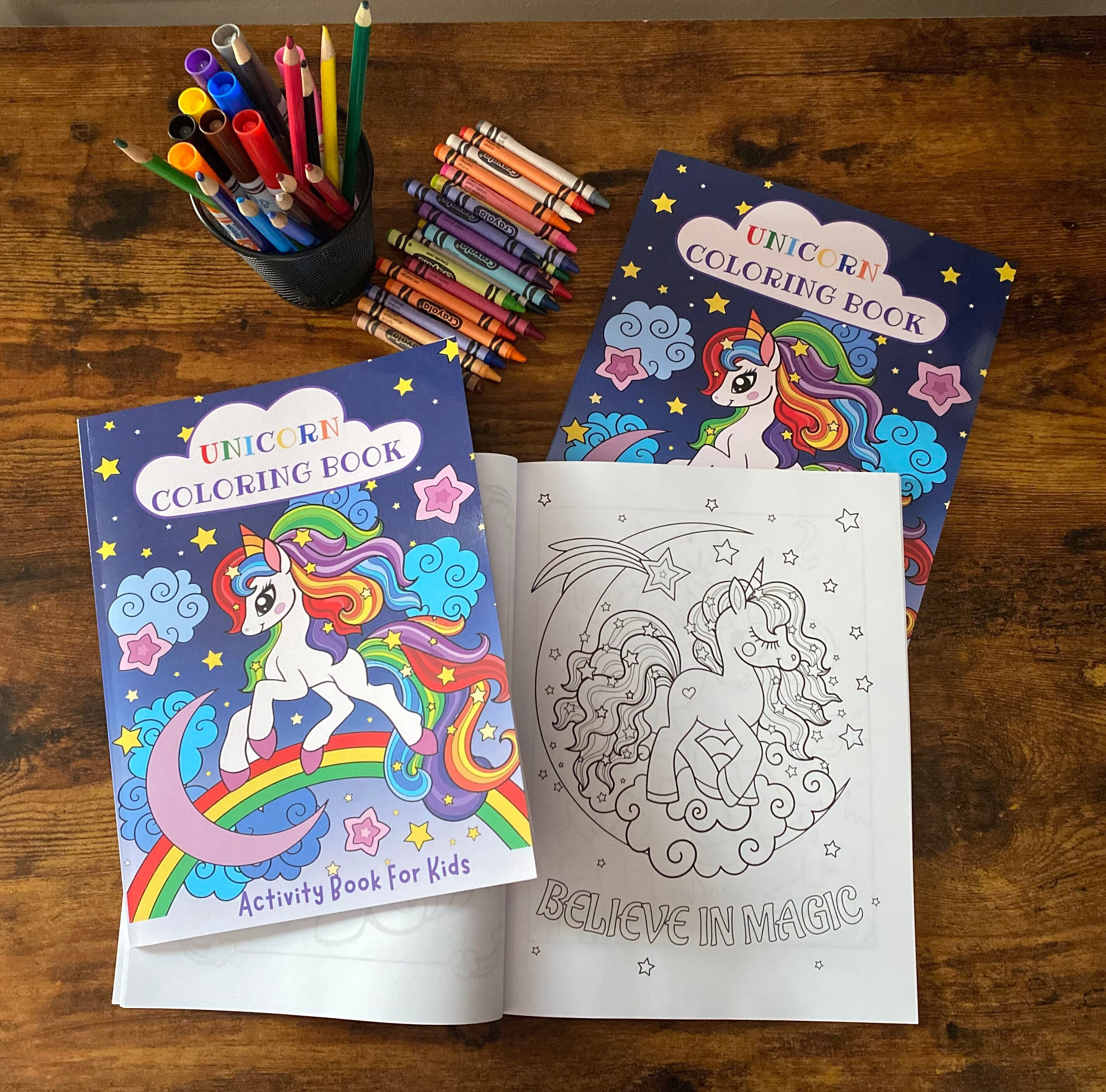 Unicorn Coloring Book , Fun Activity, Cover Coloring Book for Children ...