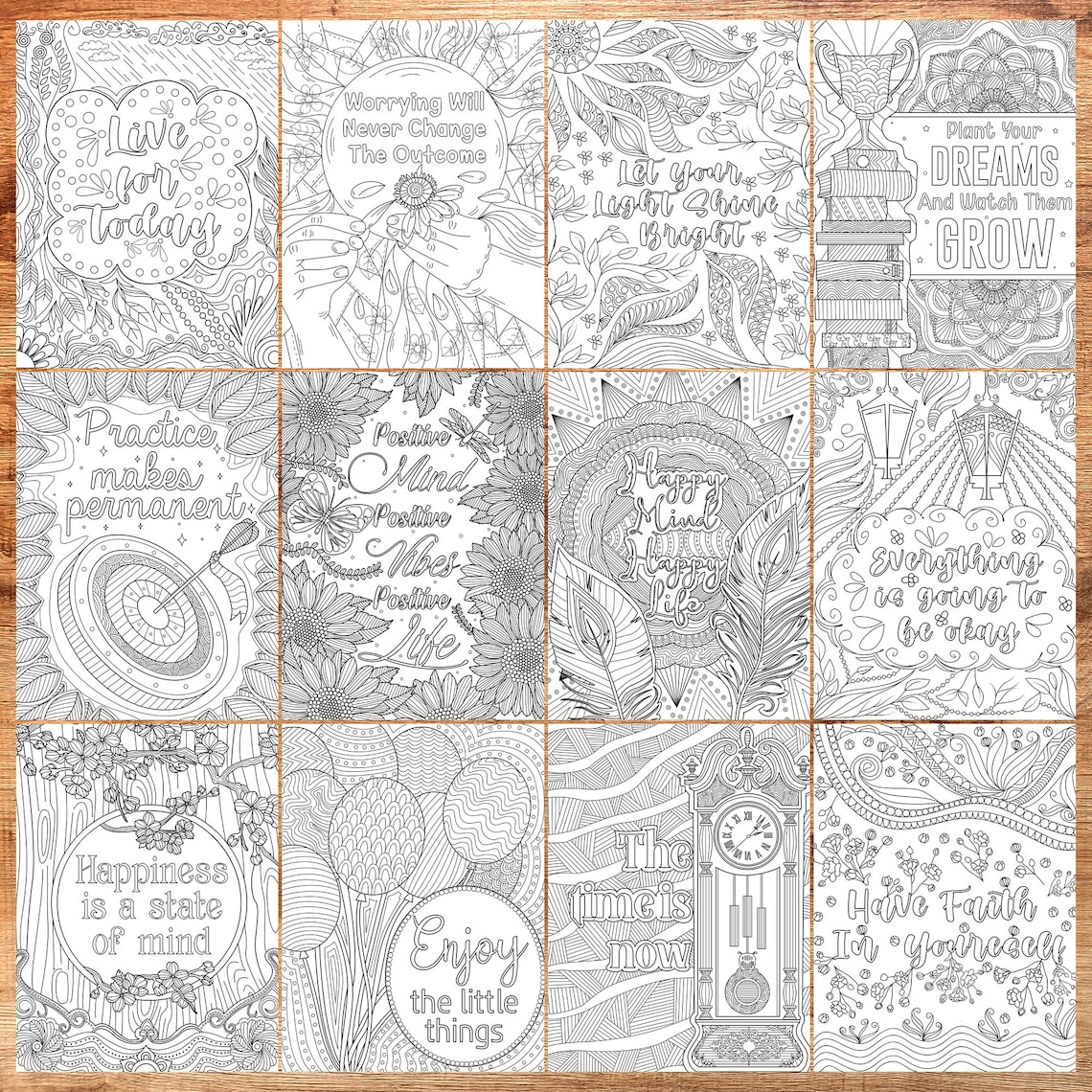 Affirmation Coloring Pages ,motivation & Relaxation Quotes- Printable ...