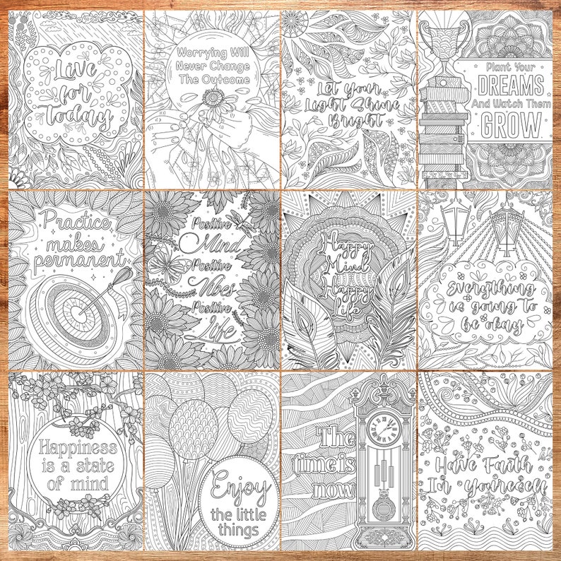 Affirmation Coloring Pages ,motivation & Relaxation Quotes- Printable ...