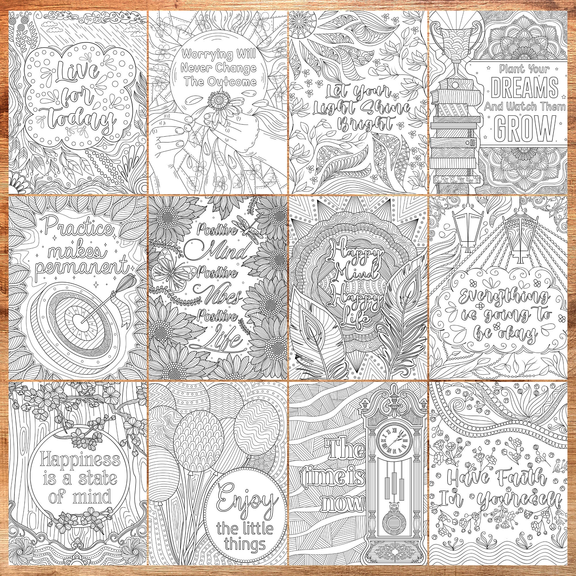 Affirmation Coloring Pages ,motivation & Relaxation Quotes Printable ...