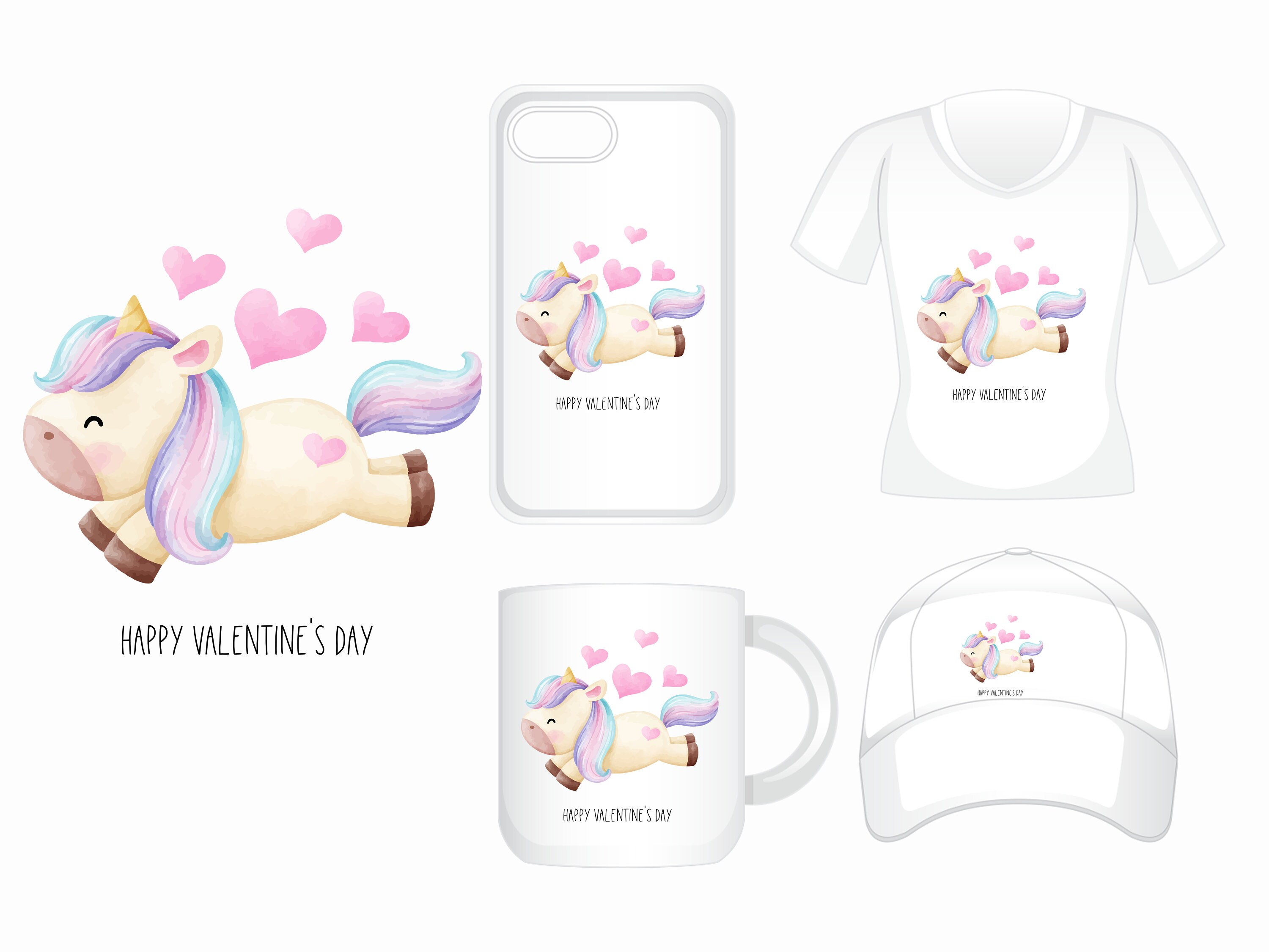 Happy Valentine's Day Unicorn Heart SVG, PNG, EPS File, Sublimation ...