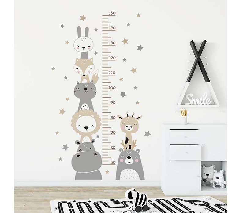 Kids Height Measurement Boho Wall Stickers and Decals /nursery Art ...