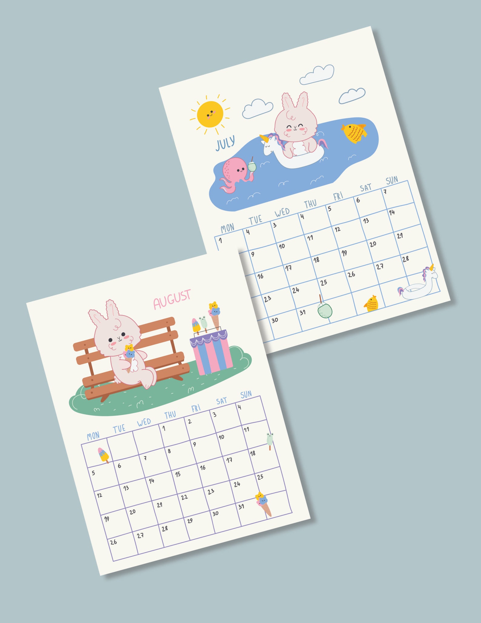 2024 Kids Calendar Printable, Monthly Calendar, Kids Schedule ...