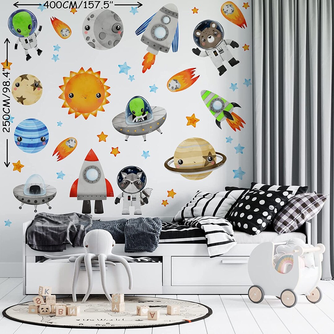 Solar System Wall Decals for Kids-space Stickers Boys Room Wall Decor ...