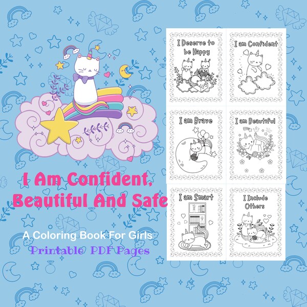 I Am Beautiful Coloring Pages - Etsy