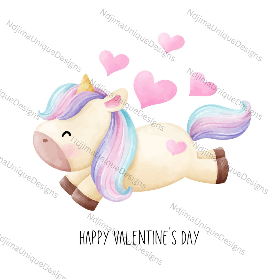Happy Valentine's Day Unicorn Heart SVG, PNG, EPS File, Sublimation ...
