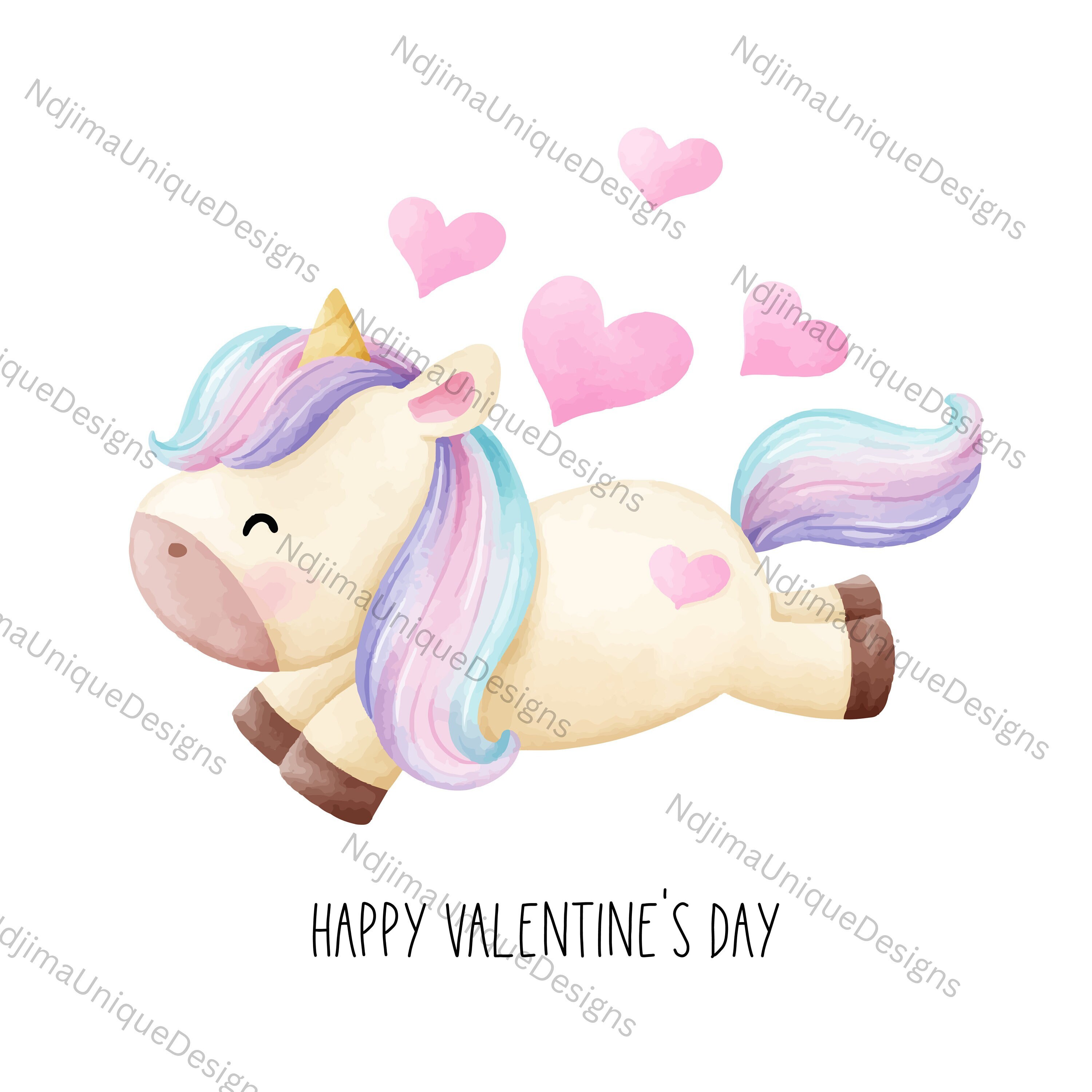 Happy Valentine's Day Unicorn Heart SVG, PNG, EPS File, Sublimation ...