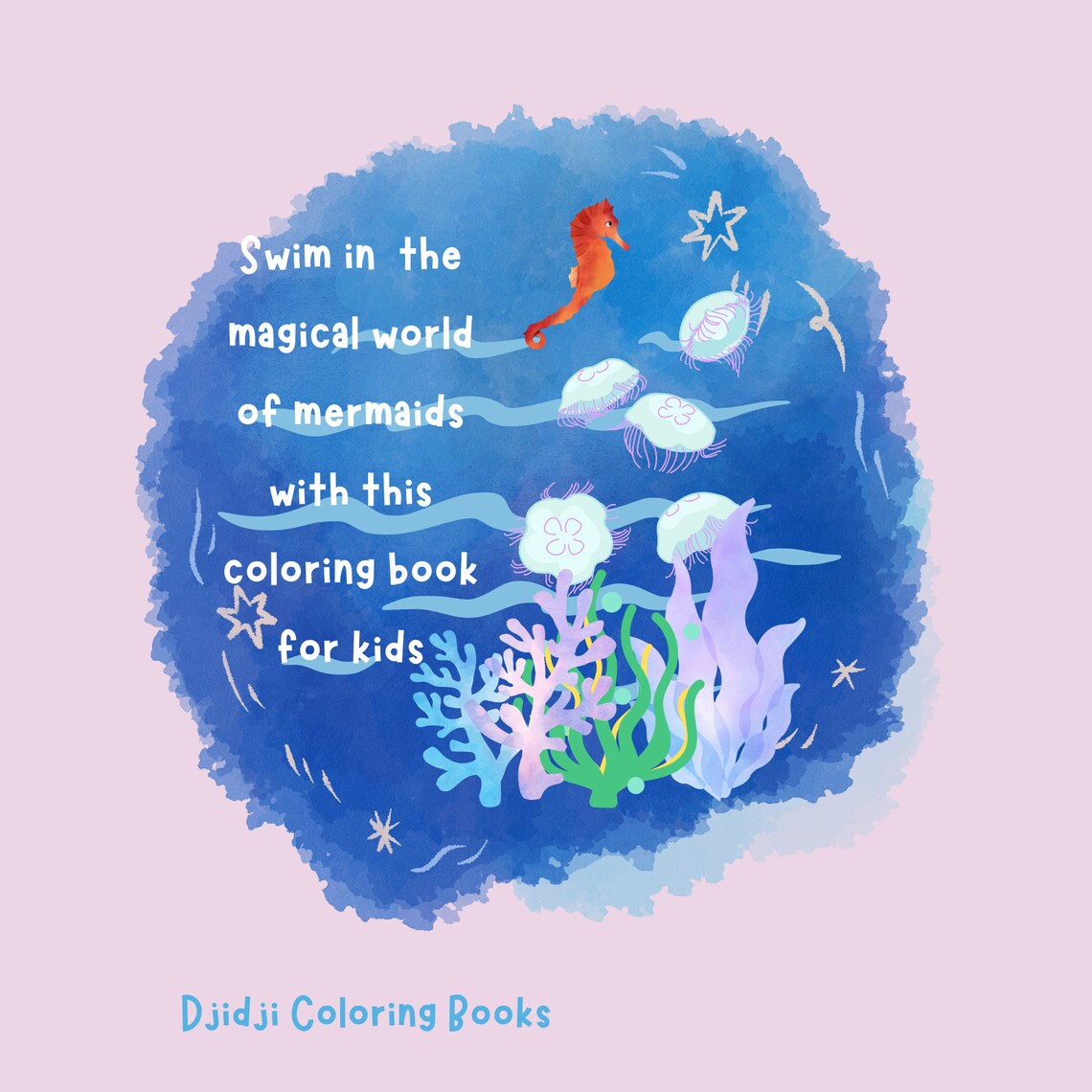 Mermaid Coloring Book Pages for Kids / Digital Mermaids Coloring Book ...