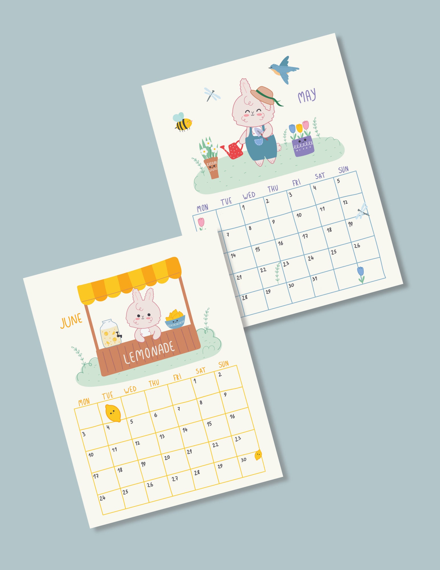 2024 Kids Calendar Printable, Monthly Calendar, Kids Schedule ...