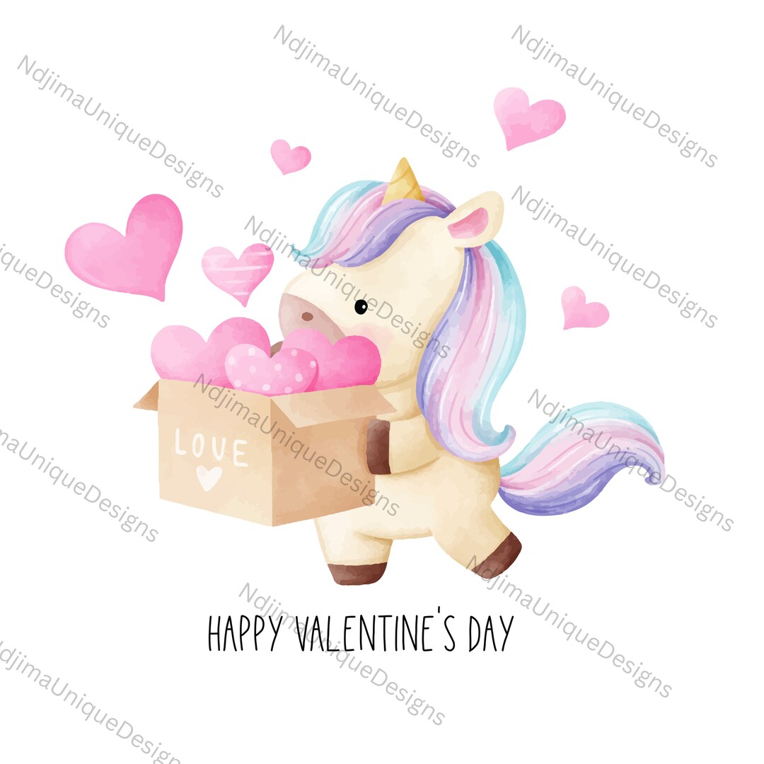 Happy Valentine's Day Unicorn SVG, PNG, EPS File, Sublimation Design ...