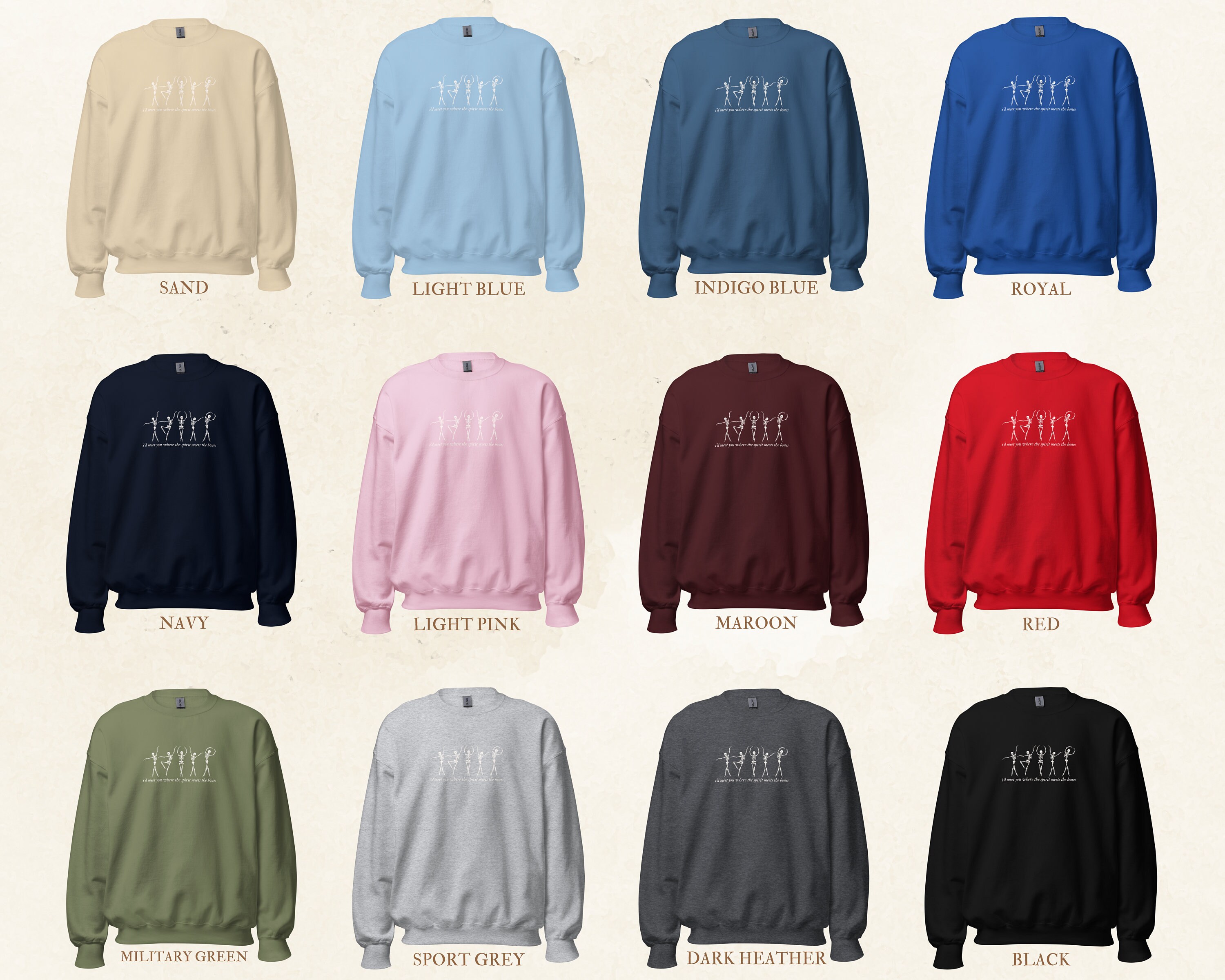 Ivy Dancing Skeleton Evermore Crewneck Spirit Meets the Bones ...